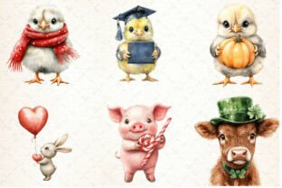 Holiday Baby Animals Bundle Graphic by Strawberry Art · Creative Fabrica