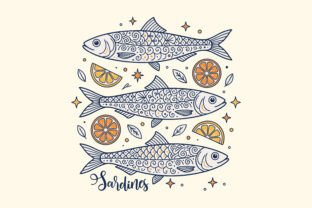 Sardines Line Art Citrus Fish PNG Graphic by merchvector · Creative Fabrica