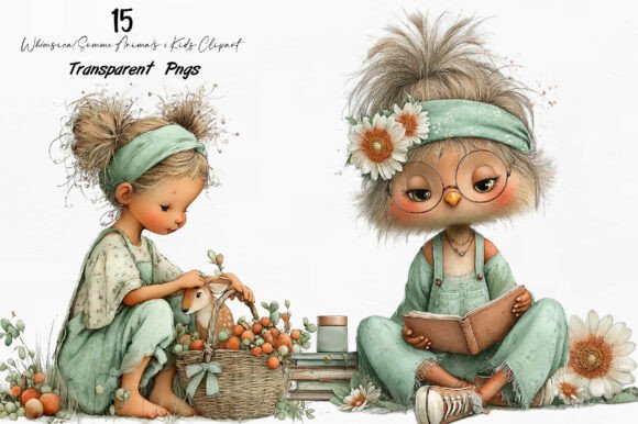 Whimsical Flowers Clipart Bundle Graphic by PinkyDesigns · Creative Fabrica