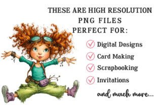 Whimsical Summer Funny Girls PNG Clipart Graphic by RevolutionCraft ...