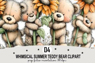 Whimsical Summer Teddy Bear Clipart Graphic by DesignEasy · Creative ...