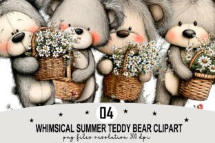 Whimsical Summer Teddy Bear Clipart Graphic by DesignEasy · Creative ...