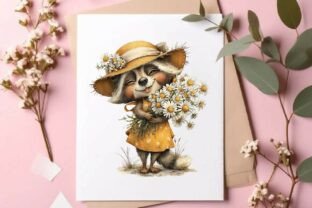 Whimsical Summer Raccoon Clipart Graphic by Print Magic · Creative Fabrica