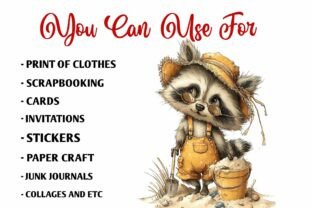 Whimsical Summer Raccoon Clipart Graphic by Print Magic · Creative Fabrica