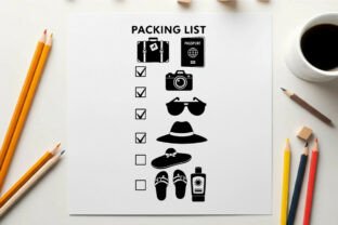 Travel Packing Checklist with Essentials Graphic by sctchcreations ...