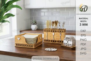 3D Kitchen Organizer Sets Bundle Laser · Creative Fabrica