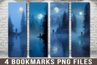 Bigfoot Moonlight Lake Bookmarks Graphic by MK DESIGNS · Creative Fabrica