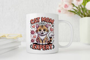 Cat Mom Level Expert Cute Design Graphic by DesignPark · Creative Fabrica