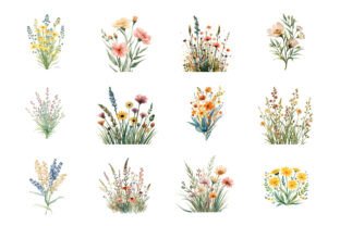 Garden Flowers, Leaves PNG Set Graphic by Cute Paw · Creative Fabrica