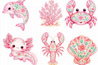 Girly Pink Tropical Sea Summer Clipart Graphic by GraphicTech360 ...