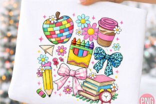Retro Teacher School Supplies Doodle PNG Graphic by CUTSY Digital ...