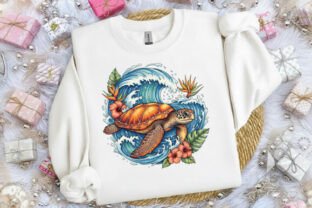 Sea Turtle Ocean Wave Floral PNG Graphic by Vintage Expert · Creative ...