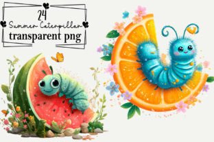 Summer Caterpillar Clipart PNG Graphic by Design December · Creative ...