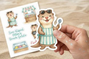 Sun-Kissed Otter’s Beach Gelato Sticker Graphic by mbaknike · Creative ...