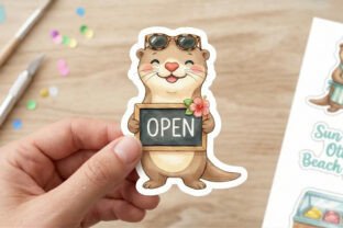 Sun-Kissed Otter’s Beach Gelato Sticker Graphic by mbaknike · Creative ...