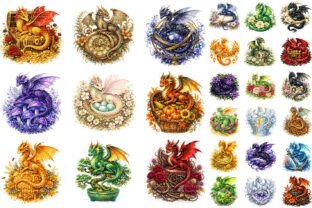 Whimsical Fantasy Dragon PNG Big Bundle Graphic by Aspect_Studio ...