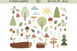 Woodland Animals Clipart, Forest SVG PNG Graphic by JulzaArt · Creative ...