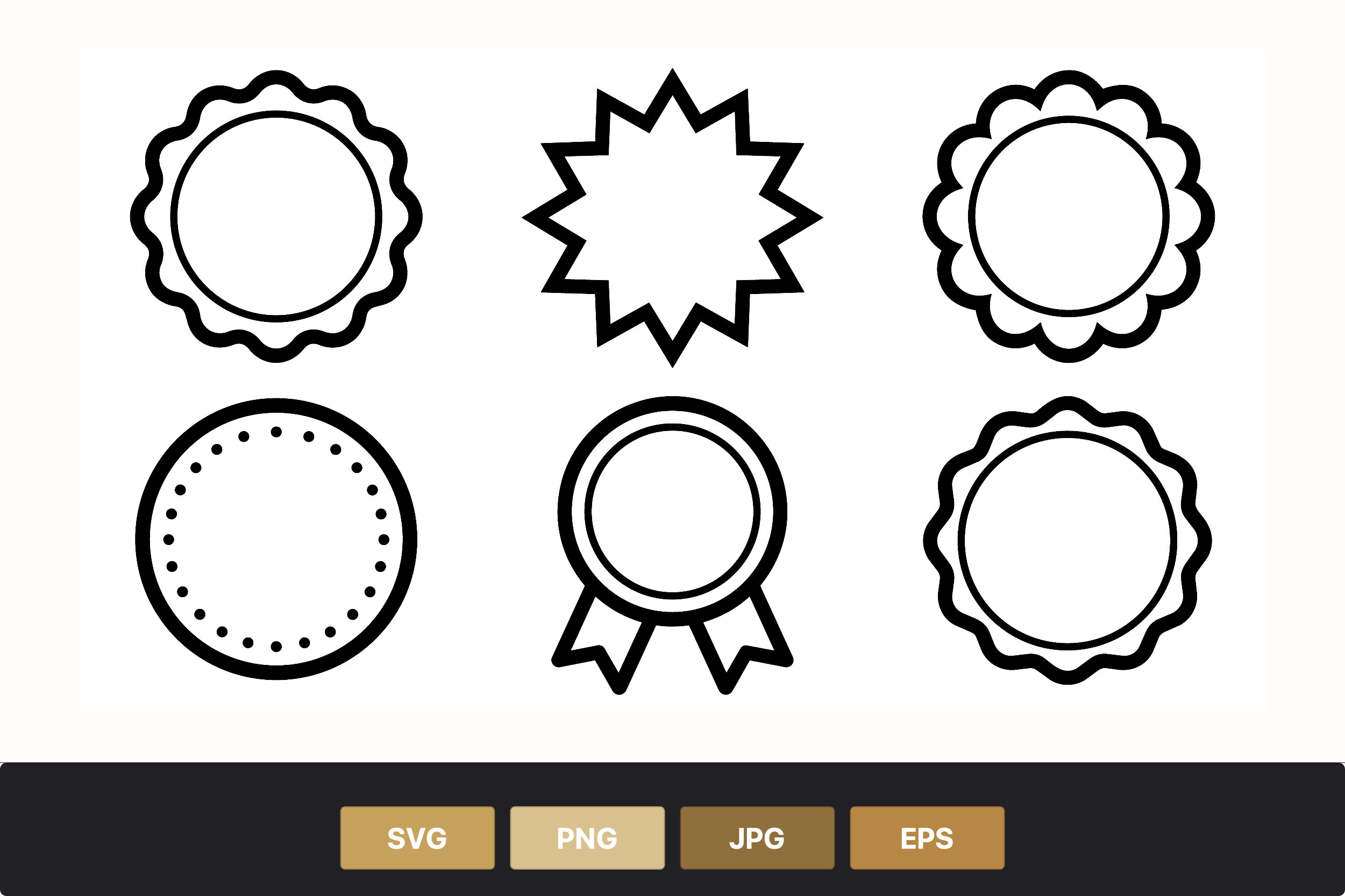 Black White Badge Shapes Vector Graphic by SVGdesigns · Creative Fabrica