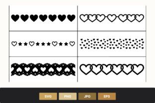 Black White Heart Star Borders Graphic by SVGdesigns · Creative Fabrica