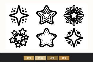 Black White Star Shapes Vector Art Graphic by SVGdesigns · Creative Fabrica