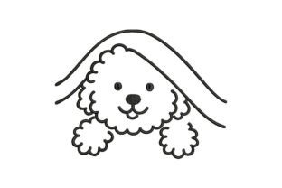 Cute Poodle Peeking Embroidery · Creative Fabrica