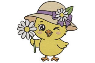 Funny Chick Embroidery Design · Creative Fabrica