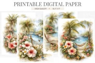 Watercolor Tropical Garden Paradise Junk Graphic by Luv Bijou ...