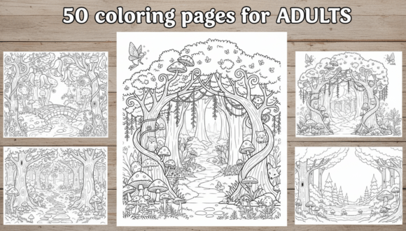Mountain Landscape Coloring Pages Graphic by Lasercut_pro · Creative ...