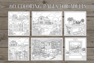 60 Farmhouse Coloring Pages for Adults Graphic by Lasercut_pro ...
