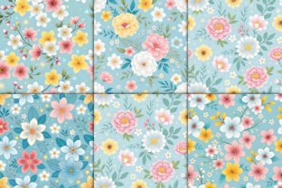 Pastel Blue Floral Seamless Pattern Graphic by Vectornest12 · Creative ...