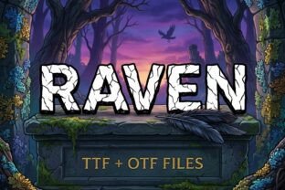 Raven Font by mail.skygroup · Creative Fabrica
