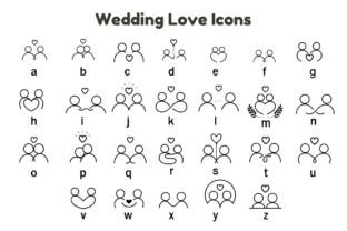 Wedding Love Icons Font by Nun Sukhwan · Creative Fabrica