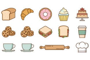 Bakery Food Icons Clipart Bundle Graphic by PRINTART · Creative Fabrica