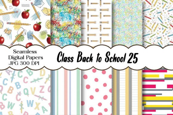 Class Back to School Digital Paper Graphic by Designstock · Creative ...