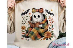 Cozy Reading Ghost Sublimation Design Graphic by Diceenid · Creative ...