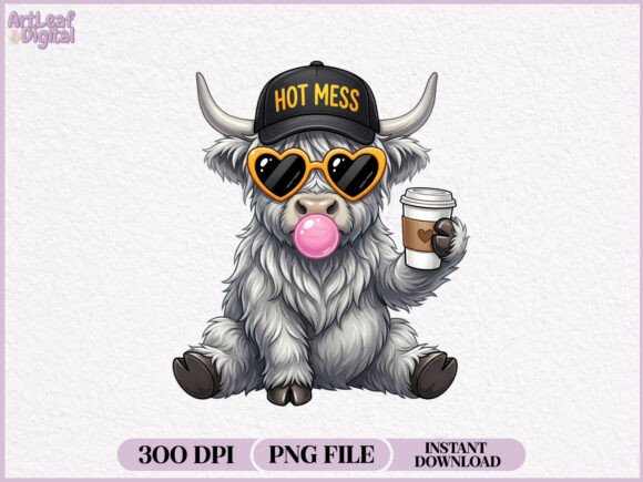 Patriotic Moo-rica Highland Cow PNG Graphic by Art Leaf Digital ...