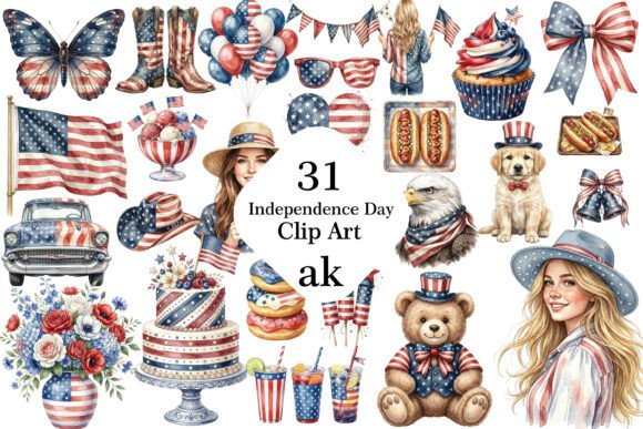 Independence Day Clip Art Bundle Graphic by Ak Artwork · Creative Fabrica