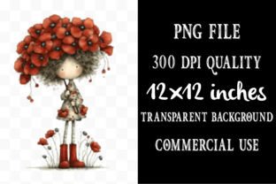 Watercolor Poppy Girl PNG Clipart Graphic by king store · Creative Fabrica