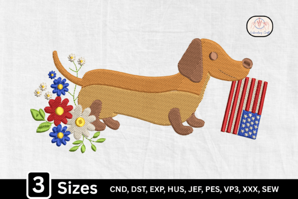 American Flag Dachshund Dog · Creative Fabrica