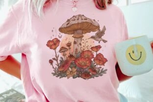 Whimsical Mushroom & Hummingbird Gar Png Graphic by gregoraciiart ...
