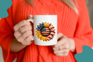 USA Flag Patriotic Sunflower PNG Graphic by Phoenixvect · Creative Fabrica