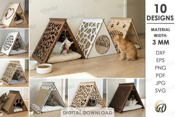 3D Pet Houses Bundle Laser Cut · Creative Fabrica