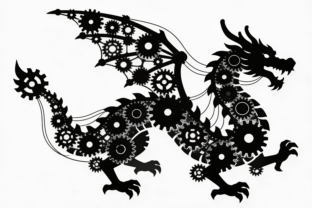 Steampunk Dragon Gear Silhouette Clipart Graphic by mhrana730 ...