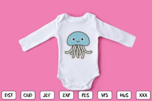 Cute Jellyfish Embroidery Design · Creative Fabrica