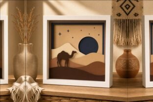 Desert Camel Shadow Box Svg 3d Layered · Creative Fabrica