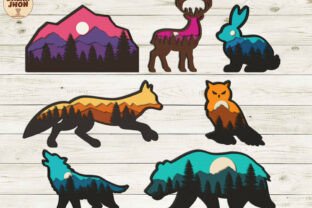 Layered Wildlife Laser Cut SVG Bundle · Creative Fabrica