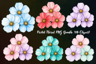 Pastel Floral PNG Bundle 10 Clipart Graphic by SaraahCraft · Creative ...