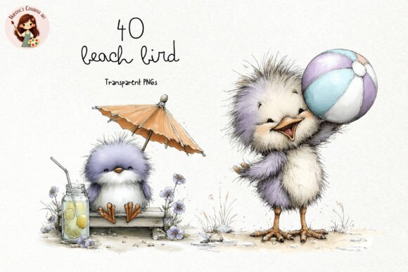 Quirky Beach Animals PNG Clipart Graphic by Nicolle's Colorful Art ...