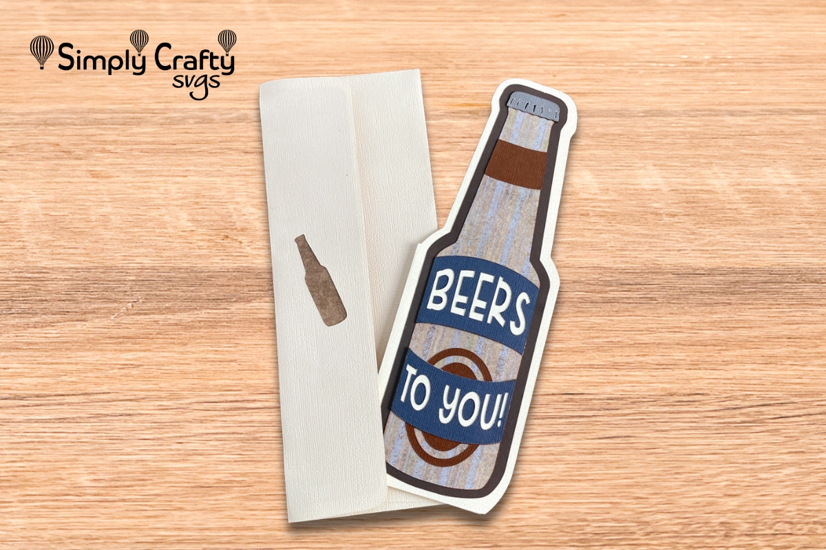 Beer Bottle Card SVG · Creative Fabrica