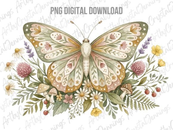 Folk Art Panda Floral Wreath PNG Graphic by ArtbyCrystalJennings ...